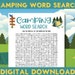 Camping Word Play Game, Printable Camping Trip Game, Summer Camp ...