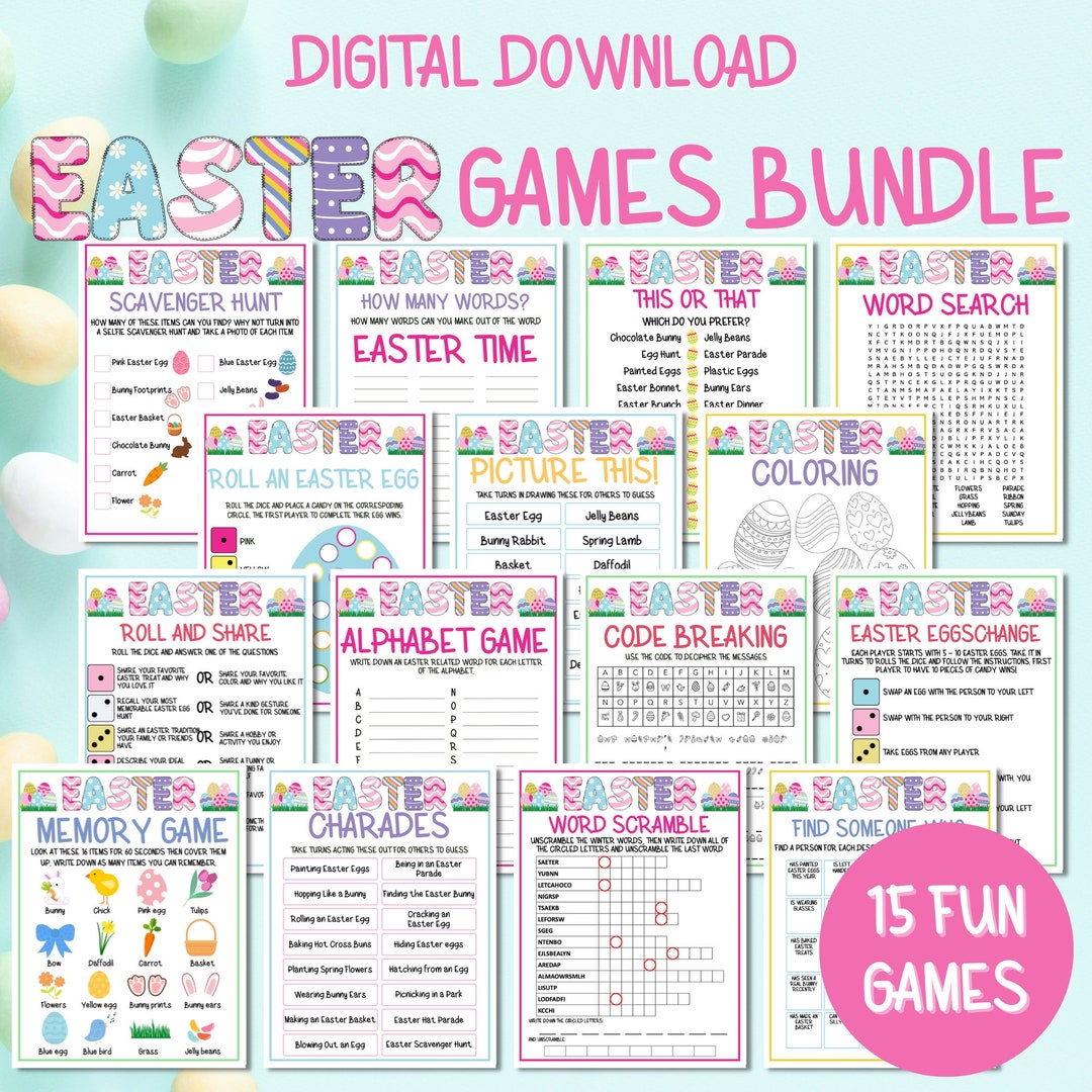 Easter Games for Kids, Easter Family Game, Easter Games Bundle ...