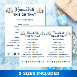 Printable Hanukkah This or That Game, Digital Download, Party Game ...