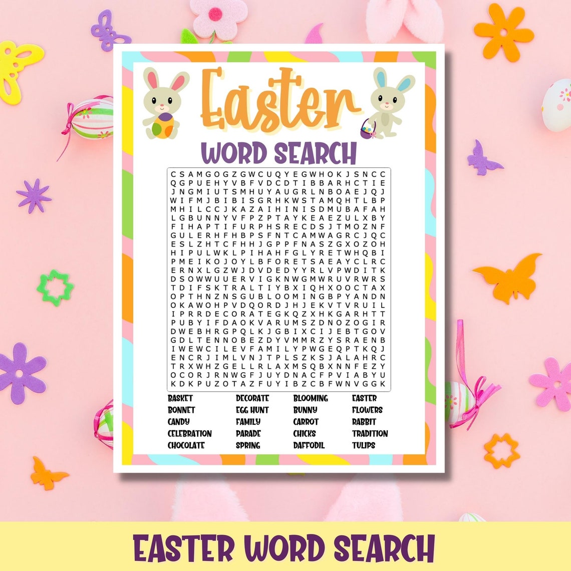 Printable Easter Word Search Game Fun for Children and - Etsy