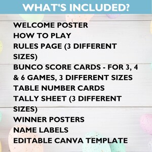 Easter Bunco Score Sheets, Printable Bunco Game, Spring Bunco Party ...