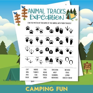 Animal Tracks Expedition Game, Printable Camping Trip Game, Summer Camp ...