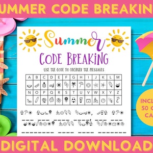 Summer Code Breaking Activity Printable Activities Pool - Etsy UK