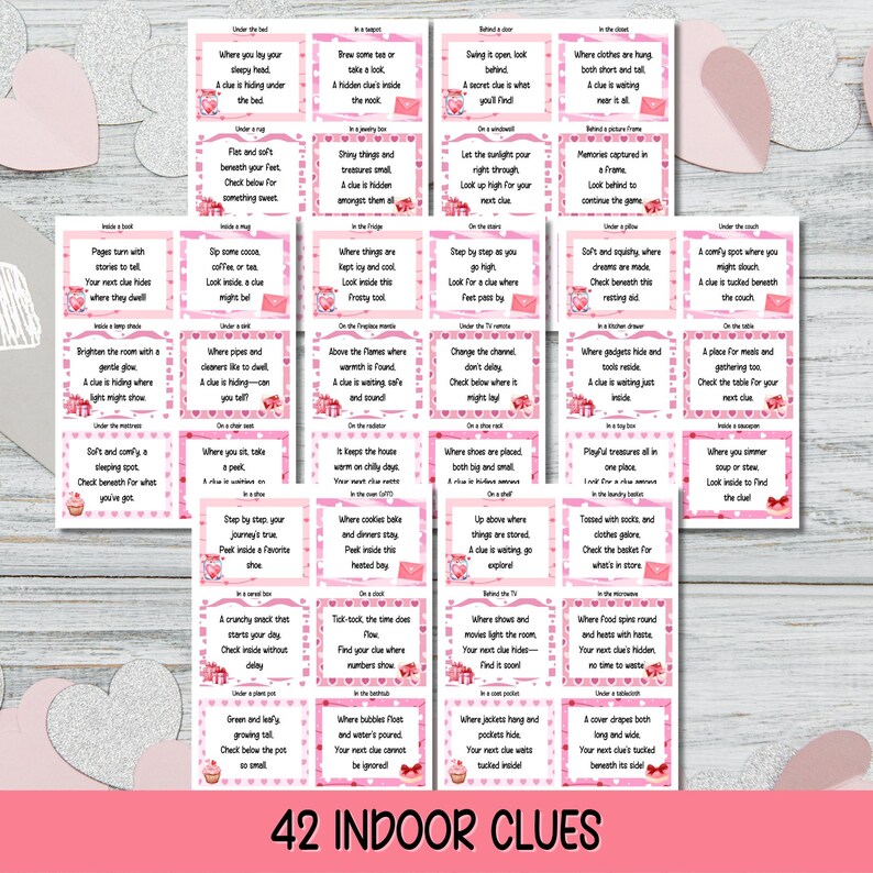 Valentines Scavenger Hunt for Kids, Indoor Valentine Game, Treasure ...