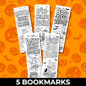 Halloween Coloring Pages for Kids, Halloween Bookmarks, Spooky Fun ...