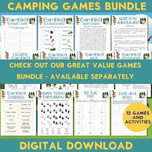 Camping Word Search Game, Printable Camping Trip Game, Summer Camp ...