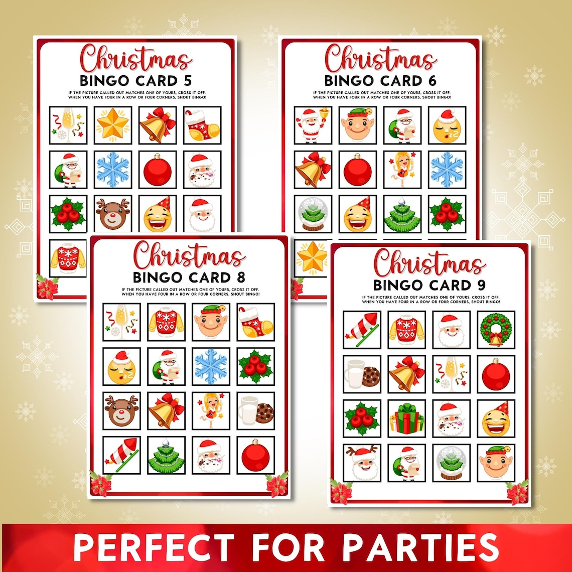 Printable Christmas Bingo Game Instant Digital Download 30 - Etsy