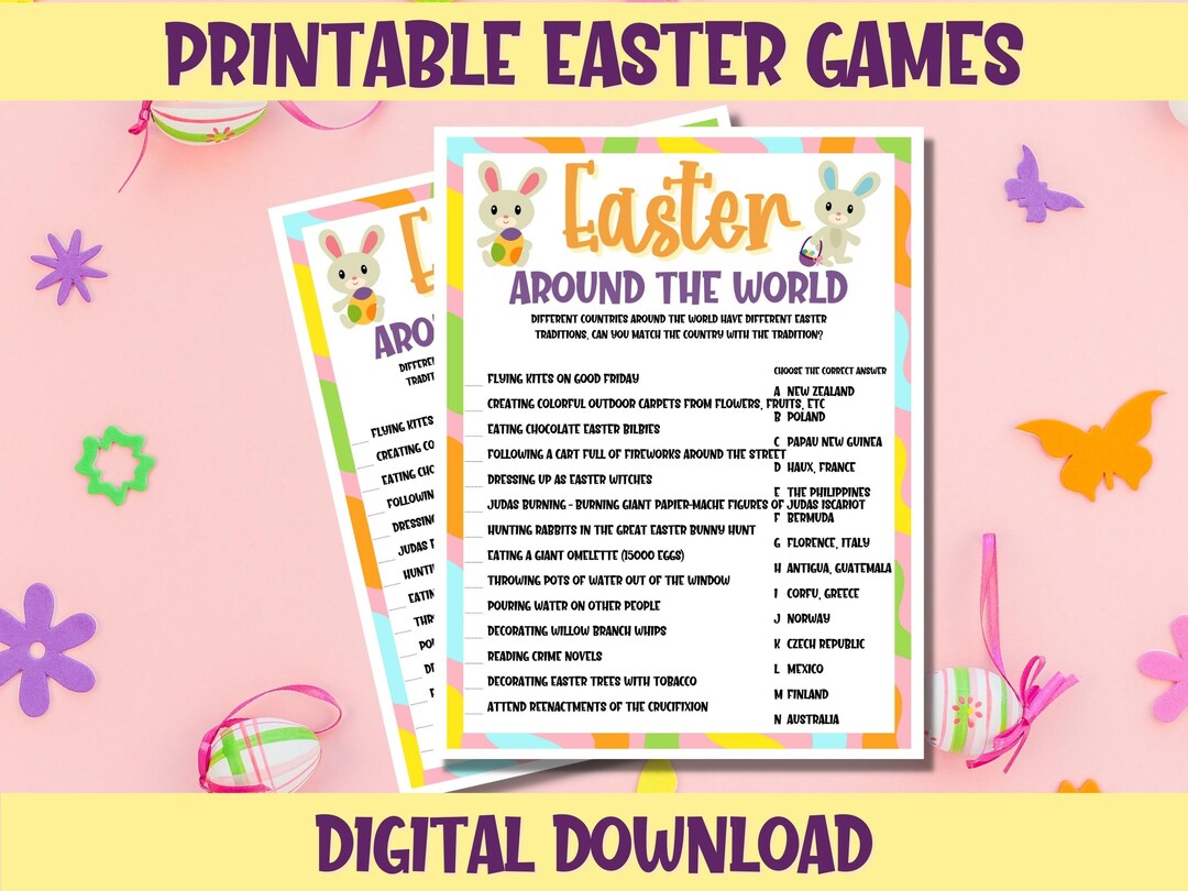 Printable Easter Around the World Game, Easter Traditions, Instant ...