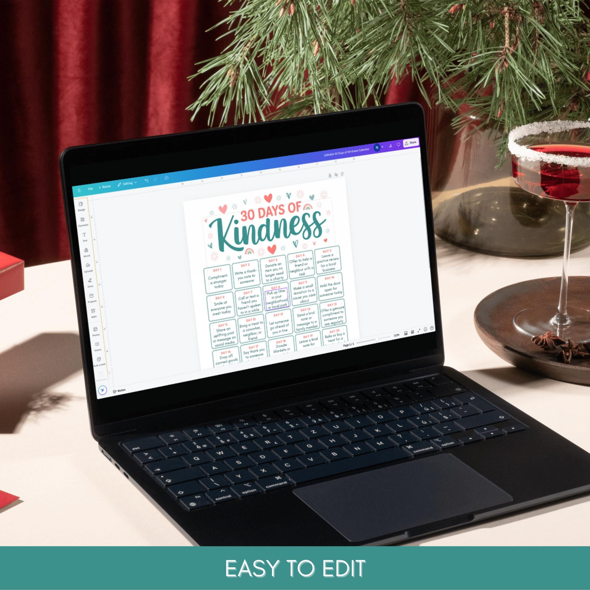 30 Days of Kindness Calendar, Thanksgiving Countdown, Acts of Kindness ...