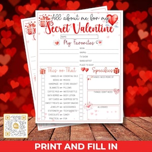 Secret Valentine Gift Exchange Ideas, Editable Template for Parties ...