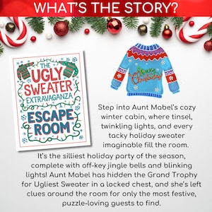 Christmas Escape Room for Kids, Ugly Sweater Party Game, DIY Printable ...