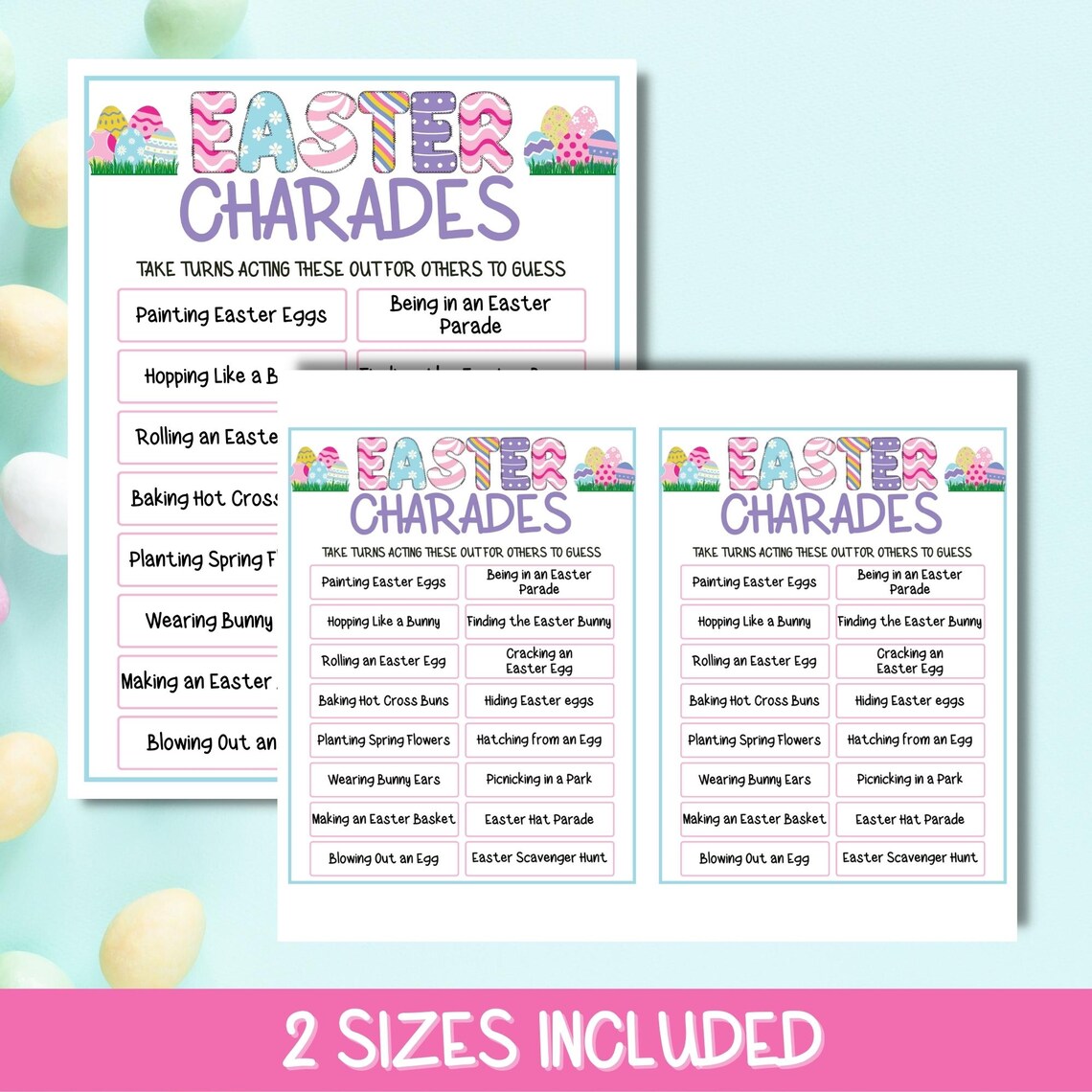 Easter Charades Game – Family Printable Activity (digital Download) - Etsy