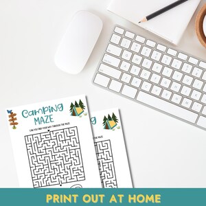 Camping Maze Puzzle, Printable Camping Trip Game, Summer Camp, Family ...