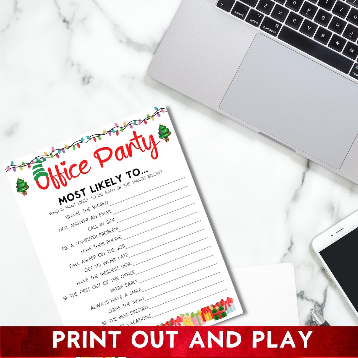 Printable Office Party Holiday Games Bundle Christmas Work - Etsy