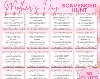 Mother's Day Scavenger Hunt, Mother's Day Treasure Hunt Clues, Mothers ...