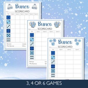 Winter Bunco Score Sheets, Printable Holiday Party Game, Fun Family ...