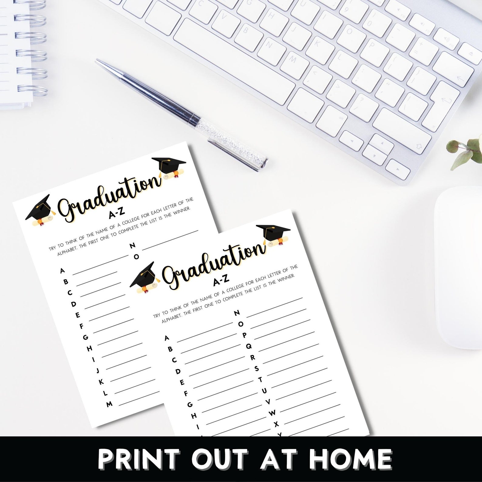 Printable Graduation Party A-Z Word Game College High School - Etsy