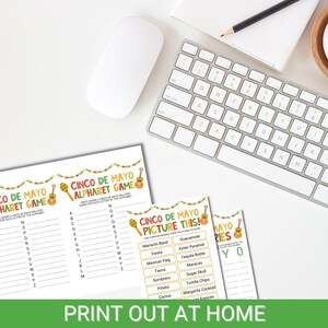 Cinco De Mayo Games Bundle, Fiesta Party, Family Game Night, Mexican ...