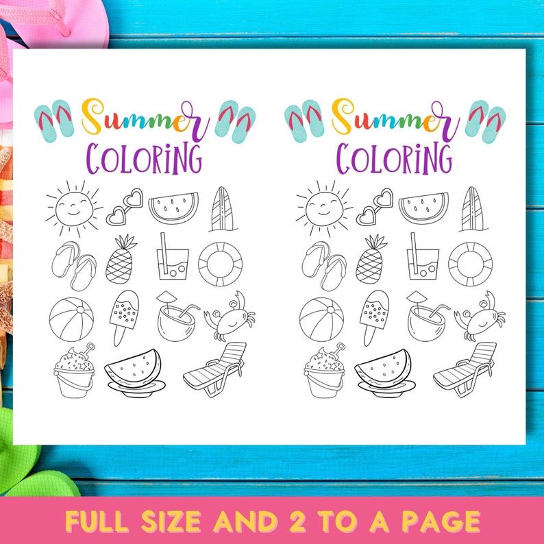 Summer Coloring Page, Printable Activities, Pool Party, Family Fun, End ...