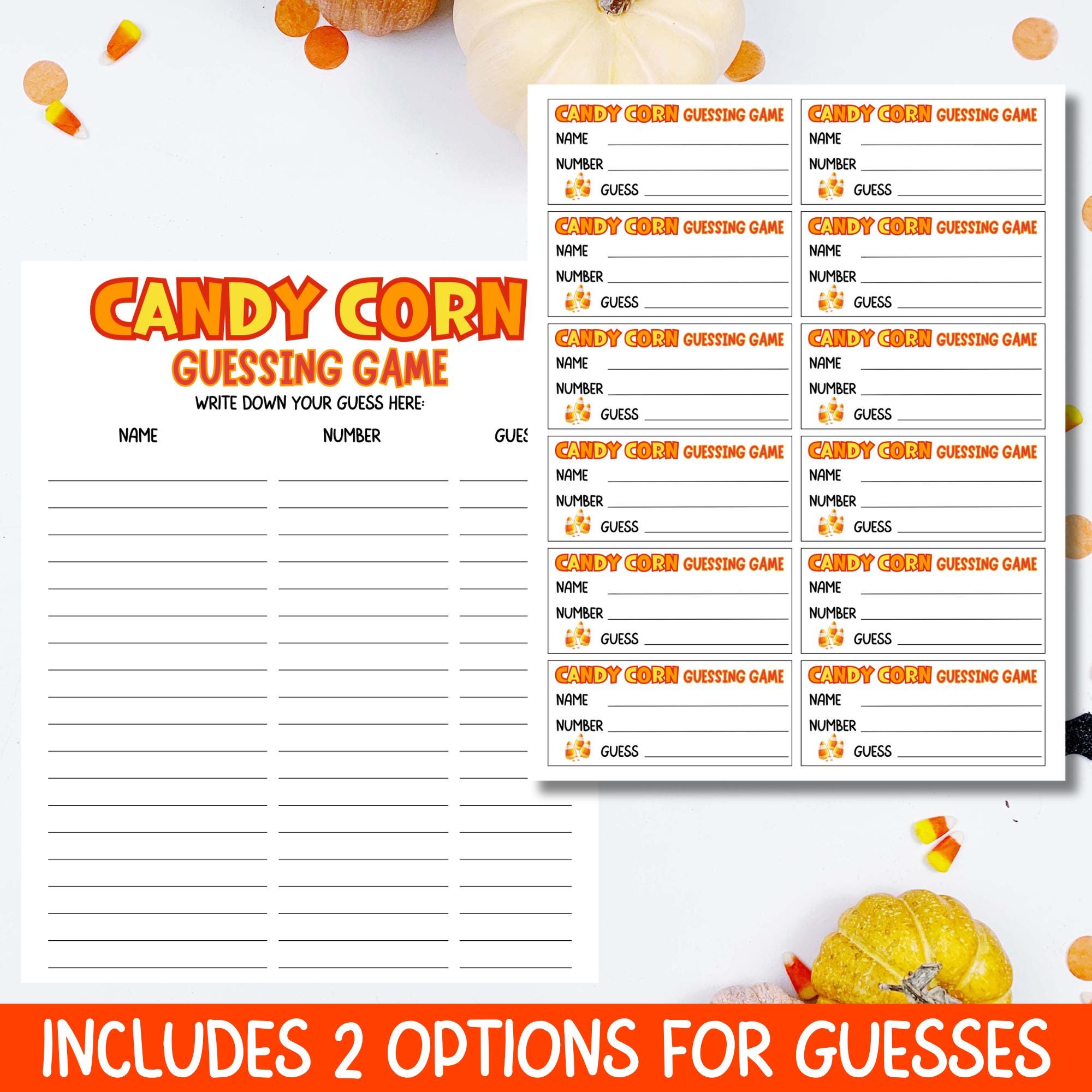 Candy Corn Guessing Game, Printable Halloween Activity, Fun Classroom ...