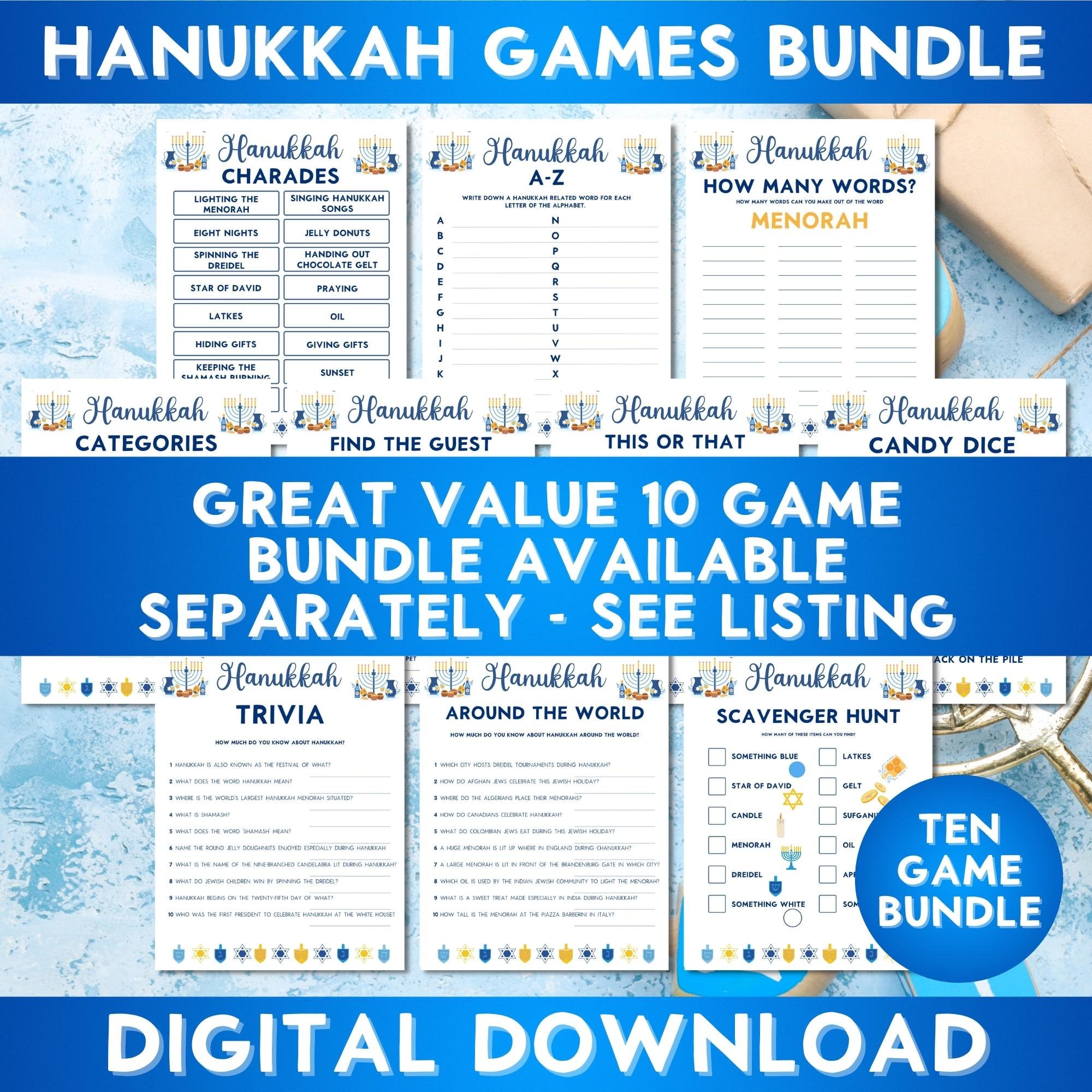 Printable Hanukkah This or That Game Digital Download Party - Etsy