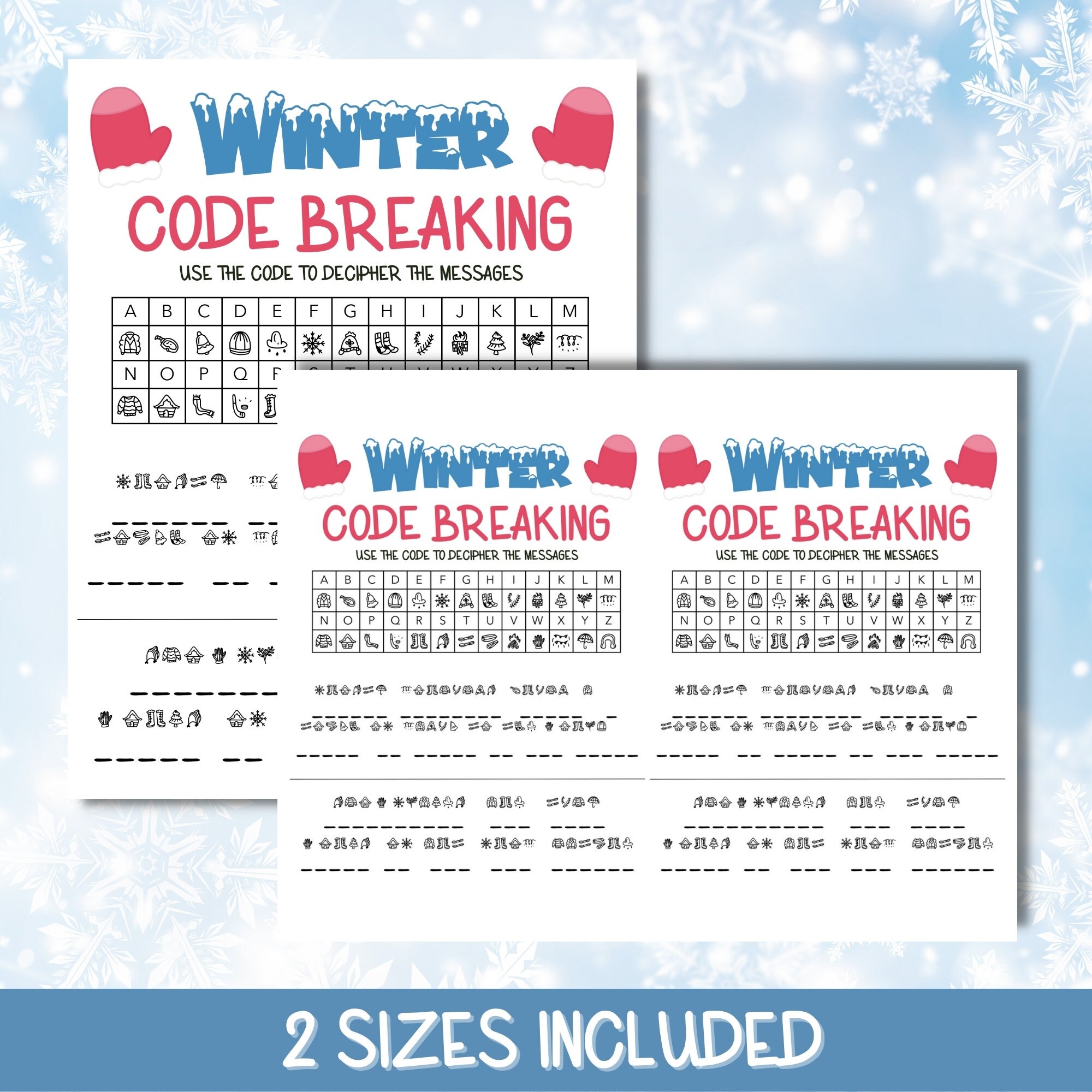 Winter Code Breaking Game, Party, Family Activities, Classroom ...