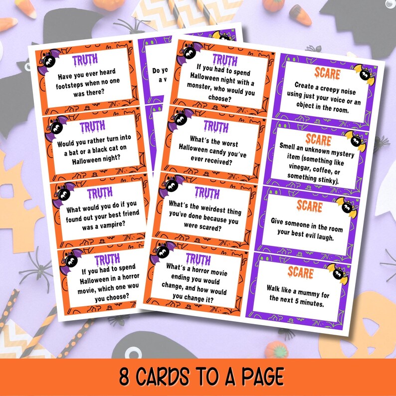 Halloween Truth or Dare Game, Truth or Scare, Fun Family Activities for ...