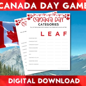 Canada Day Categories Game, Printable, Instant Download, Party Game ...