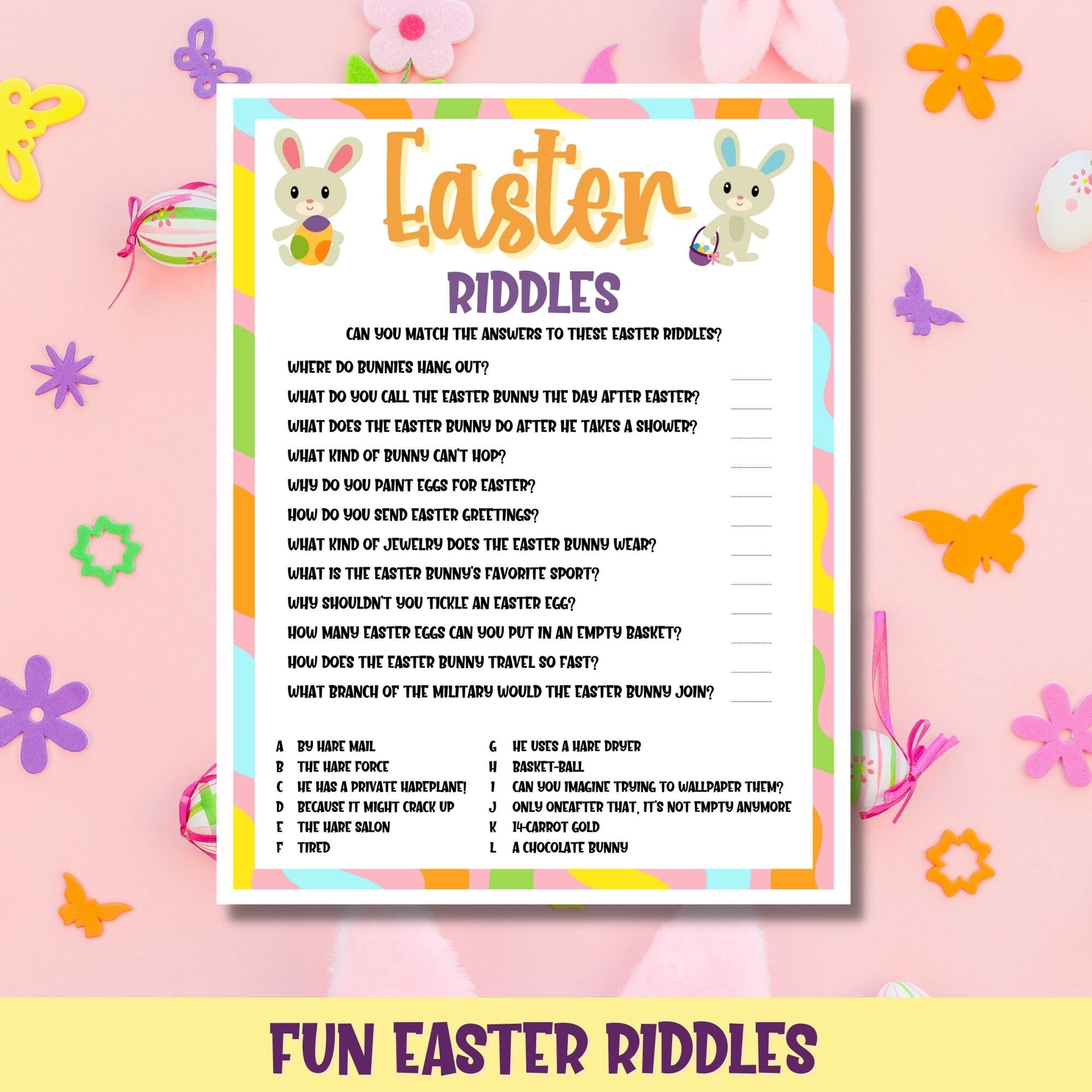 Printable Easter Riddles Game Fun for Children and Adults - Etsy