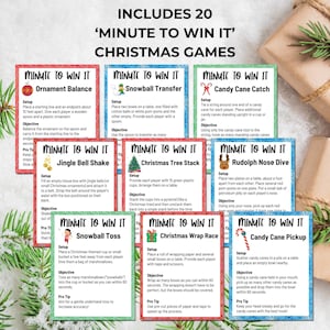 Christmas Minute to Win It Game Bundle, Fun Printables for Family, Kids ...