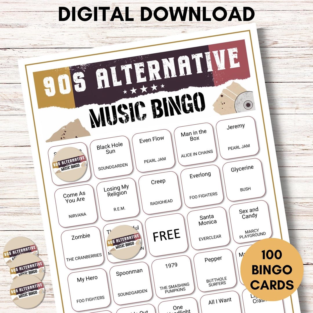 90s Alternative Music Bingo – the Ultimate Grunge & Alt-rock Throwback ...