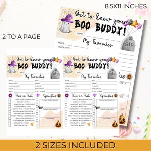 Halloween Questionnaire, Editable Boo Buddy Printable, Boo Basket Gift ...
