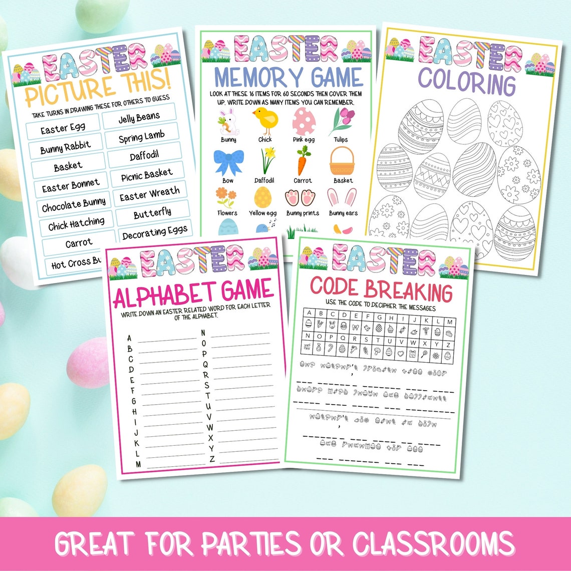 Easter Games for Kids, Easter Family Game, Easter Games Bundle ...
