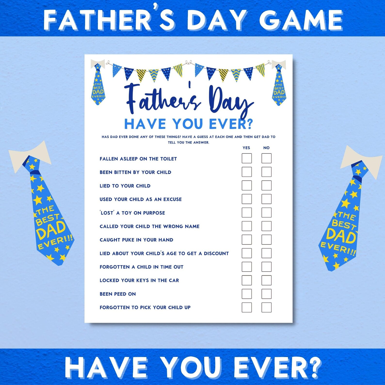 Printable Father's Day Game Father's Day Have You - Etsy