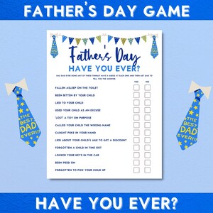 Printable Father's Day Game, Father's Day Have You Ever Game, Family ...