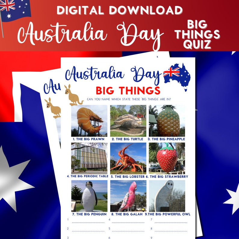 Australia Day Big Things Quiz, Landmarks, Australia Themed Quiz ...
