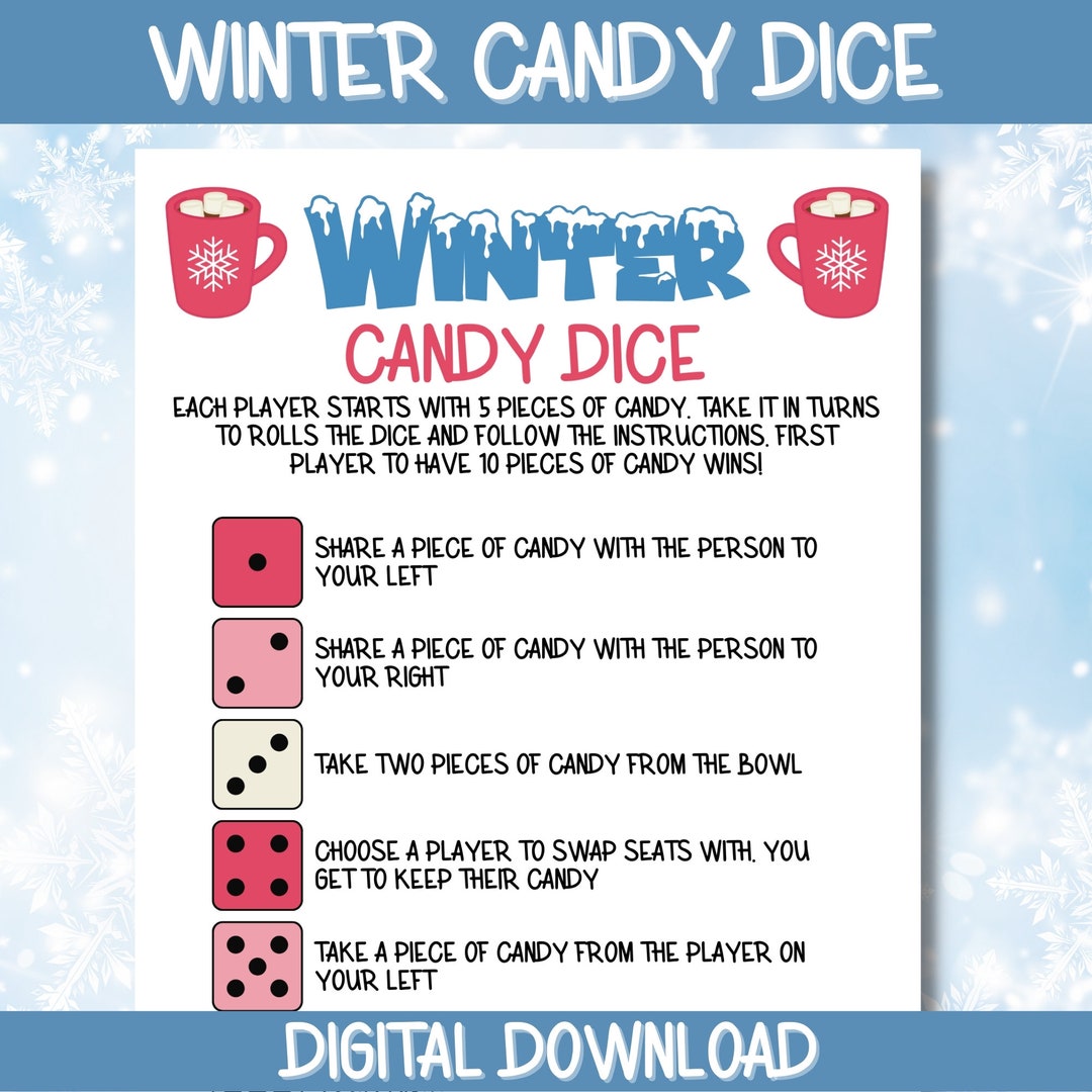 Winter Candy Dice Game, Party, Family Activities, Classroom, Wintertime ...
