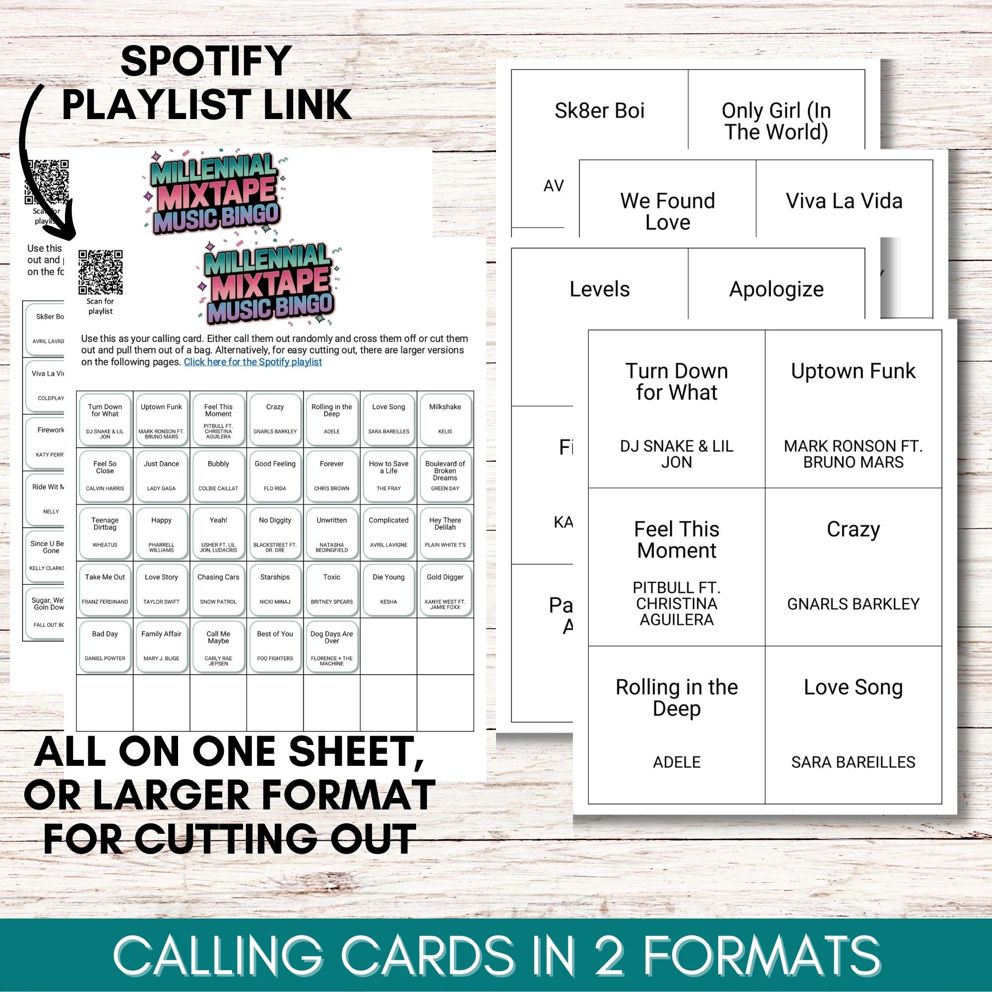 Millennial Mixtape Music Bingo – 00s & 10s Printable Party Game, 75 ...