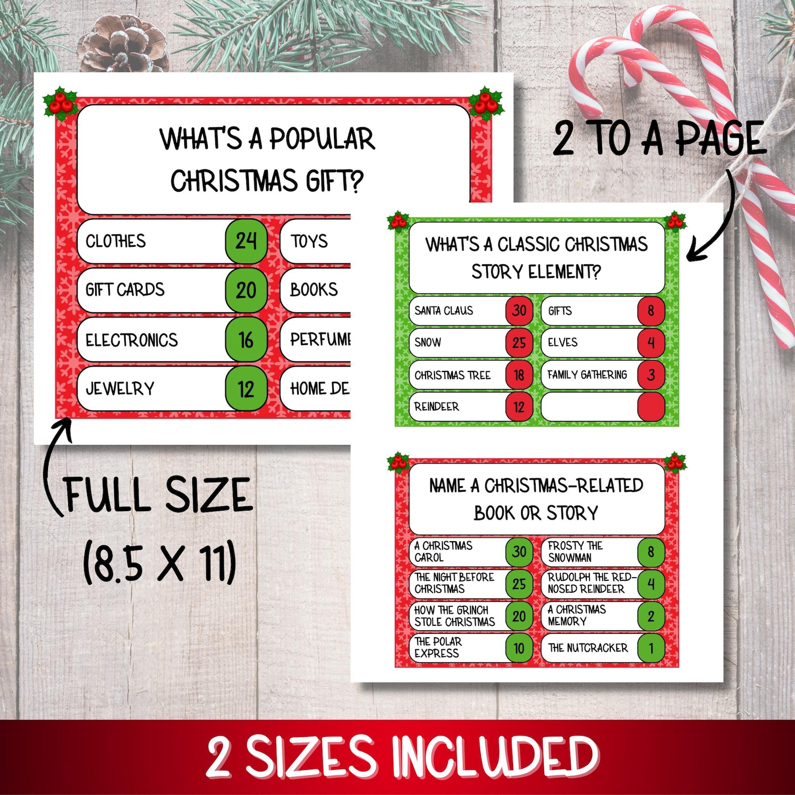 Christmas Friendly Feud Game, Fun Family Christmas Party Game ...