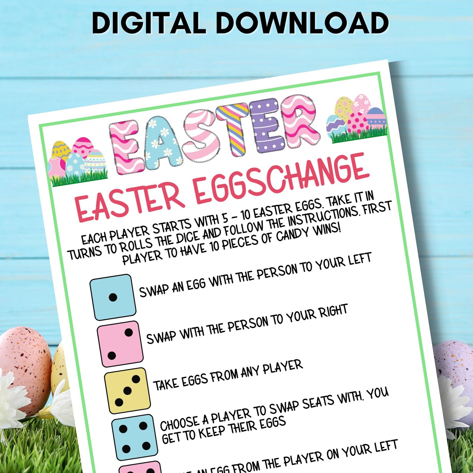 Easter Egg Exchange, Fun Printable Game for Kids & Adults, Instant ...