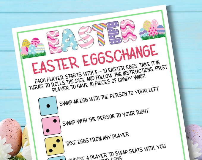 Easter Egg Exchange Dice Game, Printable Easter Game for Family Fun ...