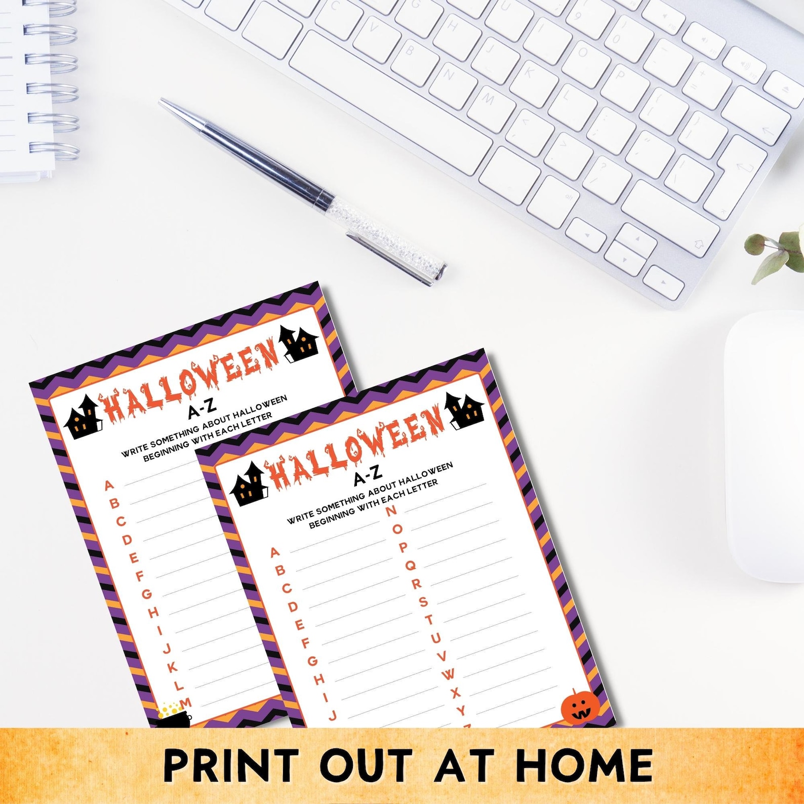 Printable Halloween A-Z Game Alphabet Word Game Party Game - Etsy