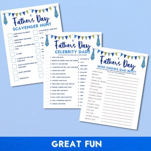 Father's Day Party Game, Father's Day Activity, Father's Day Game ...