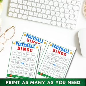 Football Bingo, 20 Unique Bingo Cards, Football Activity, Kid's ...
