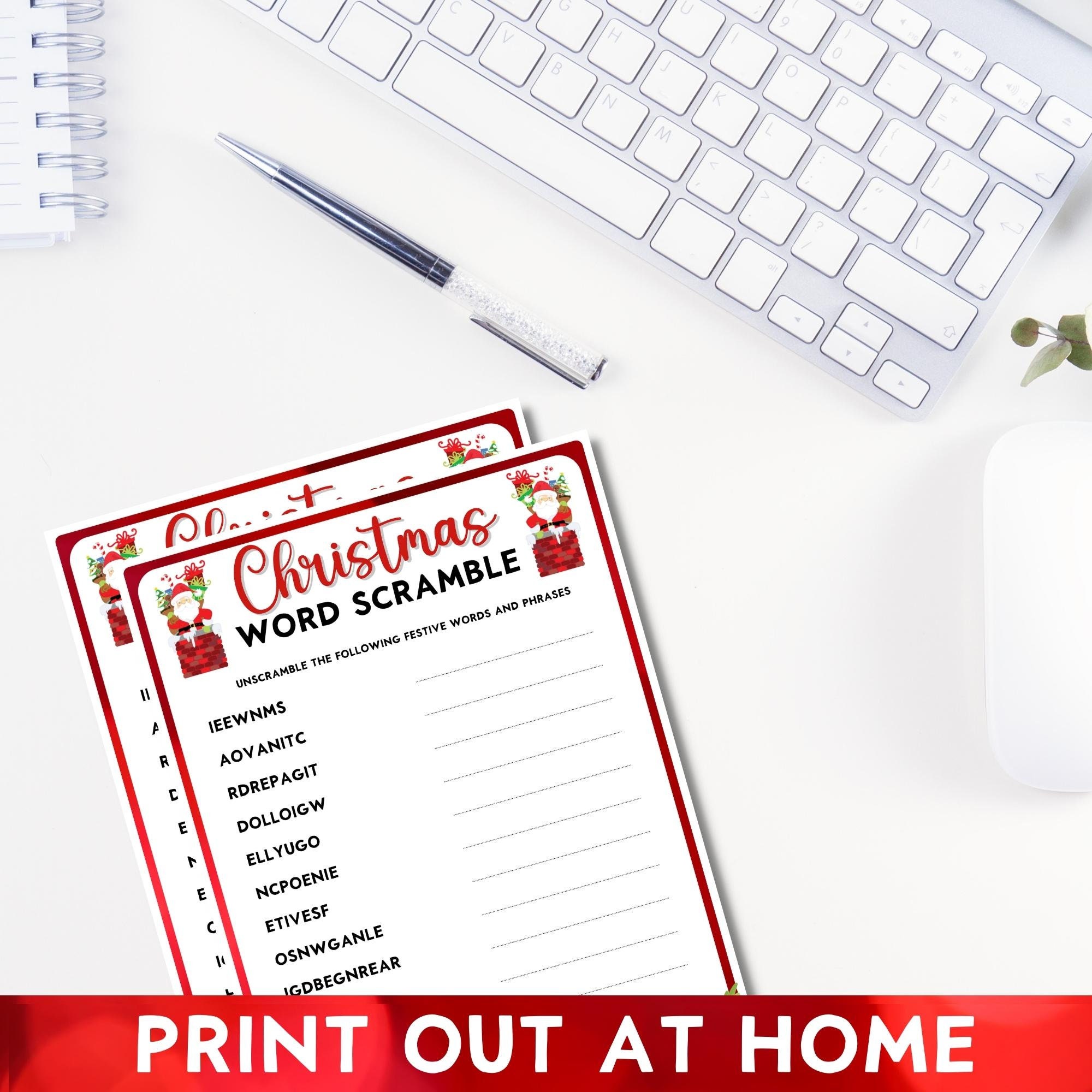 Christmas Word Scramble Game, Digital Download, Party Game, Festive ...