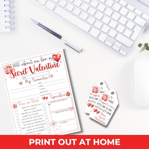 Secret Valentine Gift Exchange Ideas, Editable Template for Parties ...