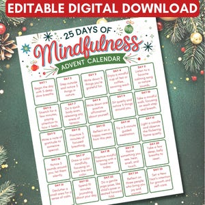 Mindfulness Advent Calendar, 25 Days of Mindful Activities for a ...