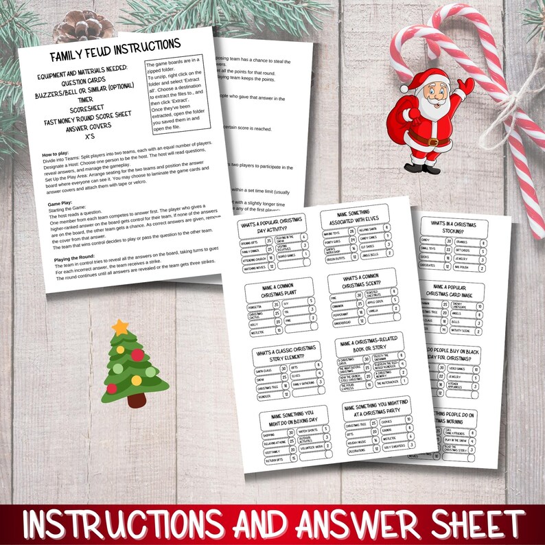 Christmas Friendly Feud Game, Fun Family Christmas Party Game ...