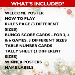 Christmas Bunco Score Sheets, Printable Holiday Party Game, Fun Family ...