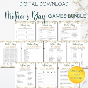 Mother's Day Activities Bundle, Printable Games, Mother's Day Quiz ...